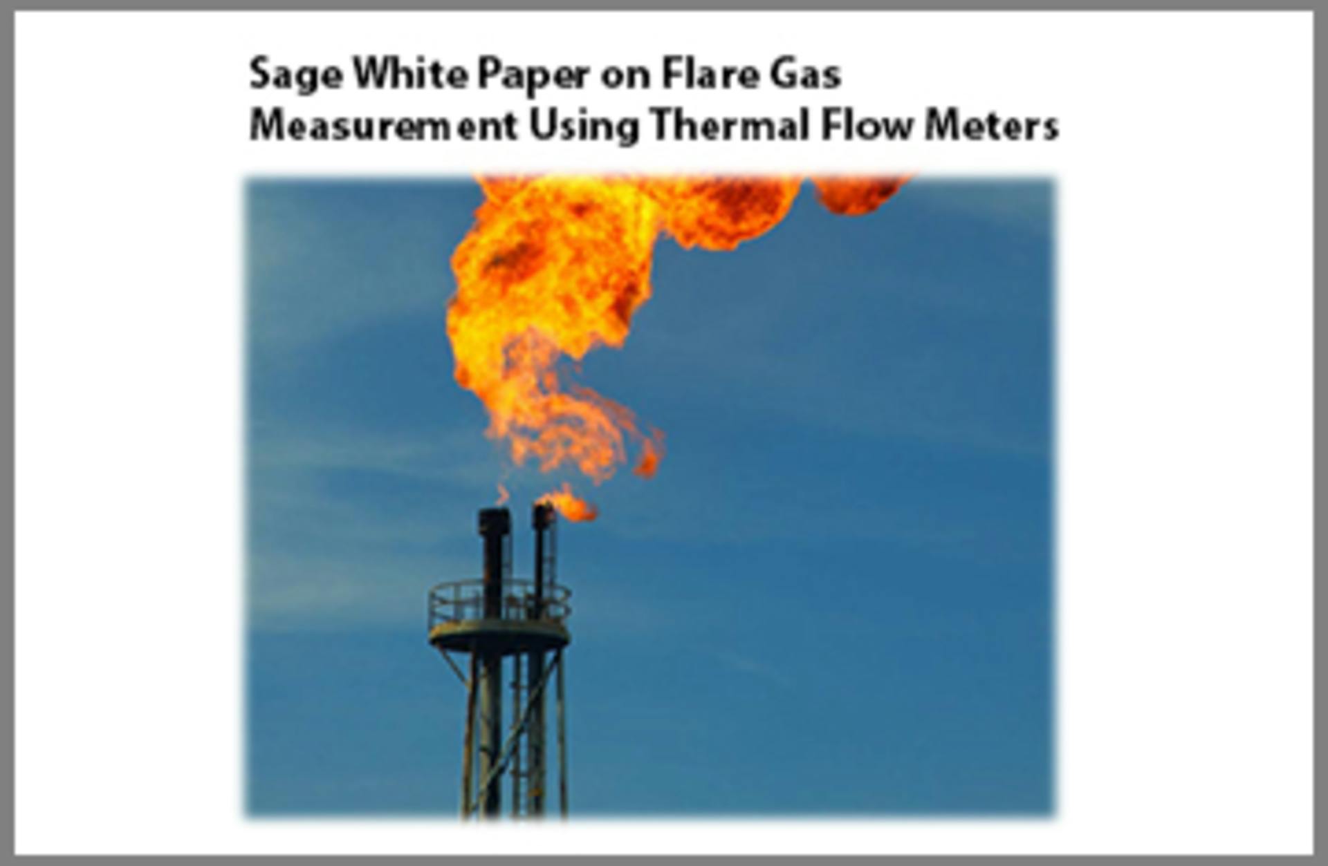 Flare Gas Measurement Using Thermal Mass Flow Meters | Processing Magazine